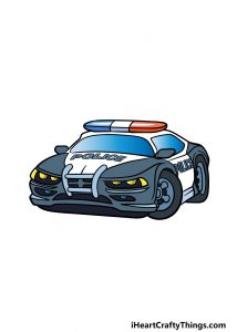 Police Car Drawing - How To Draw A Police Car Head Step By Step