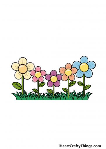 Garden Drawing - How To Draw A Garden Step By Step