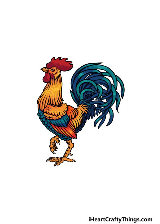 Rooster Drawing - How To Draw A Rooster Step By Step