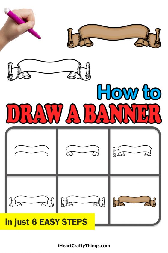 Banner Drawing - How To Draw A Banner Step By Step