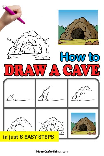 Cave Drawing - How To Draw A Cave Step By Step