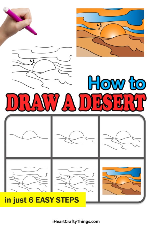 Desert Drawing - How To Draw A Desert Step By Step
