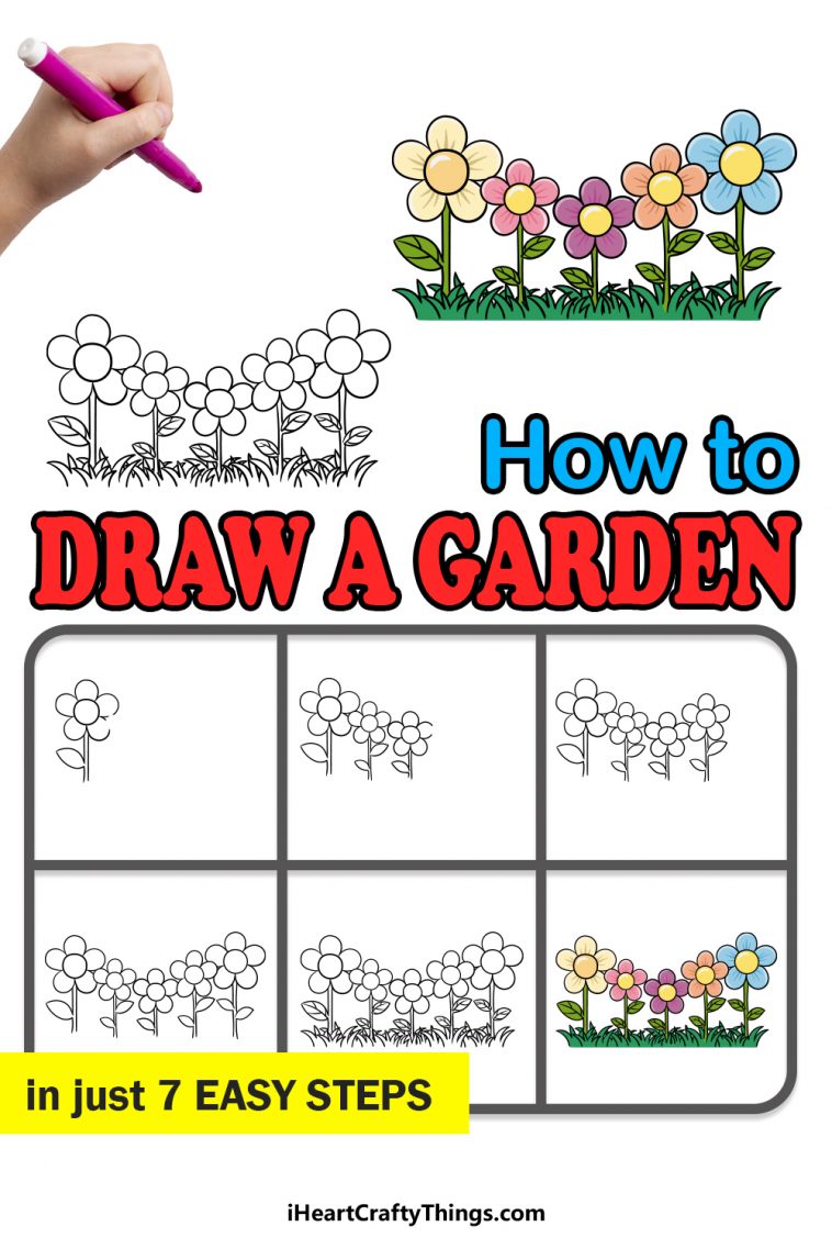 Garden Drawing - How To Draw A Garden Step By Step