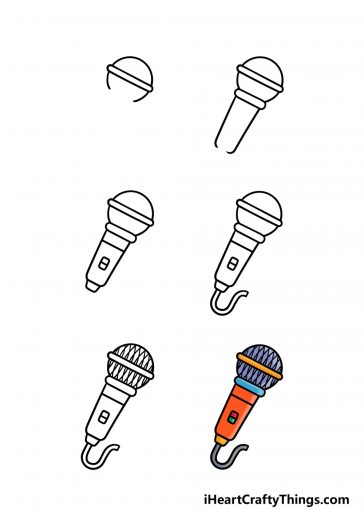 Microphone Drawing - How To Draw A Microphone Step By Step