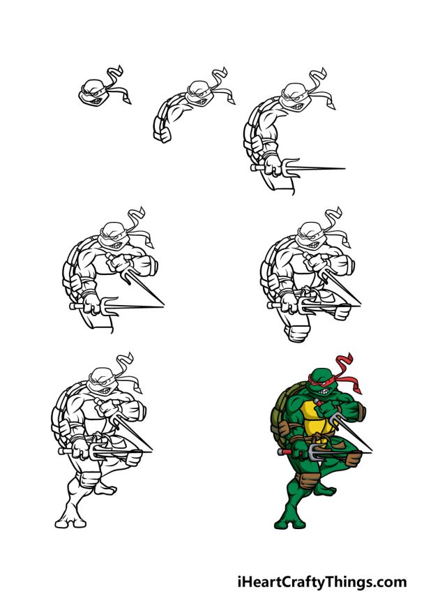 Ninja Turtle Drawing - How To Draw A Ninja Turtle Step By Step