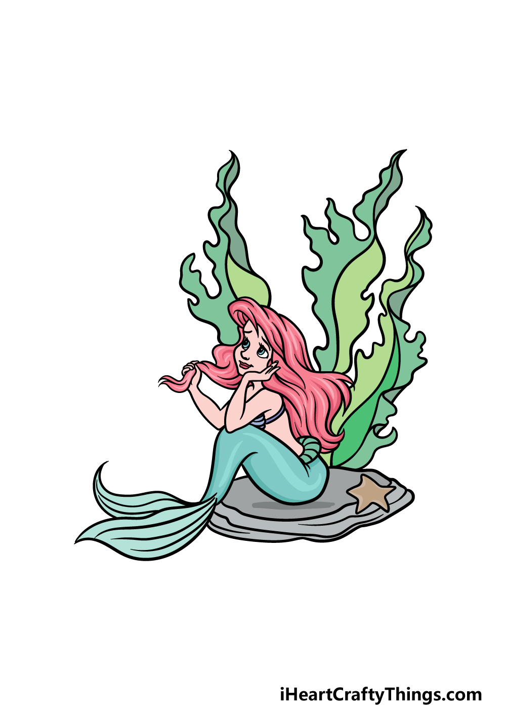 Ariel Drawing - How To Draw Ariel Step By Step