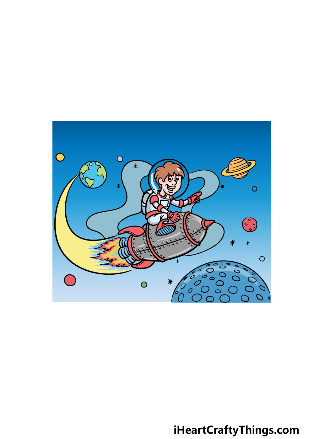 Space Drawing - How To Draw Space Step By Step