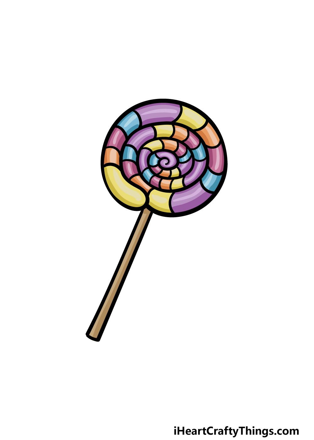 Lollipop Drawing - How To Draw A Lollipop Step By Step