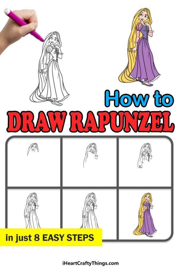 Rapunzel Drawing - How To Draw Rapunzel Step By Step