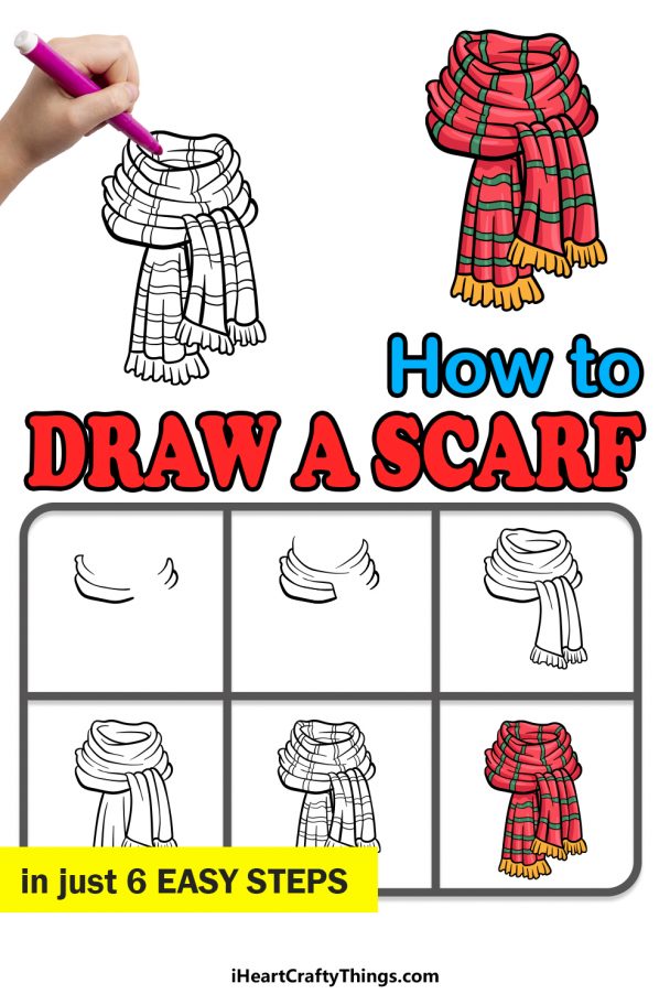 Scarf Drawing - How To Draw A Scarf Step By Step