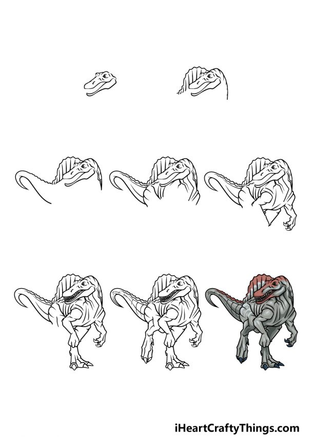 Spinosaurus Drawing - How To Draw Spinosaurus Step By Step