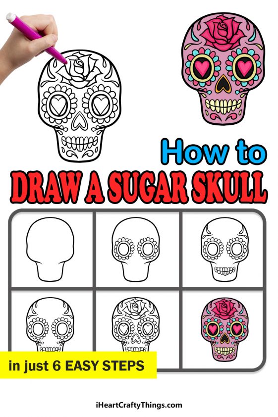 Sugar Skull Drawing - How To Draw A Sugar Skull Step By Step