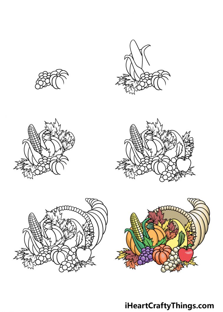 Thanksgiving Drawing - How To Draw Thanksgiving Step By Step