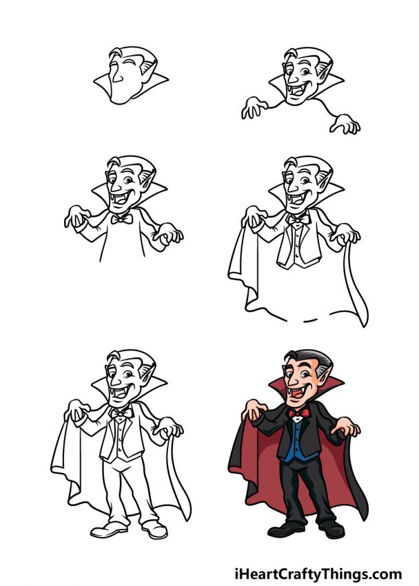 Vampire Drawing - How To Draw A Vampire Step By Step
