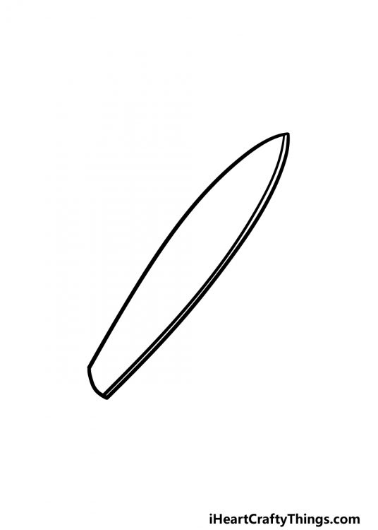 Surfboard Drawing - How To Draw A Surfboard Step By Step