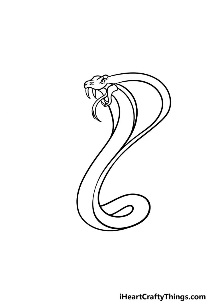 Cobra Drawing - How To Draw A Cobra Step By Step
