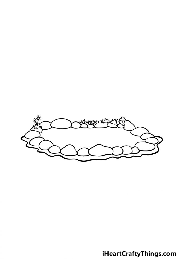 Pond Drawing - How To Draw A Pond Step By Step