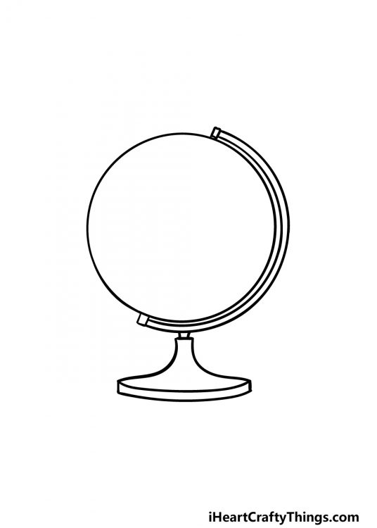 Globe Drawing - How To Draw A Globe Step By Step