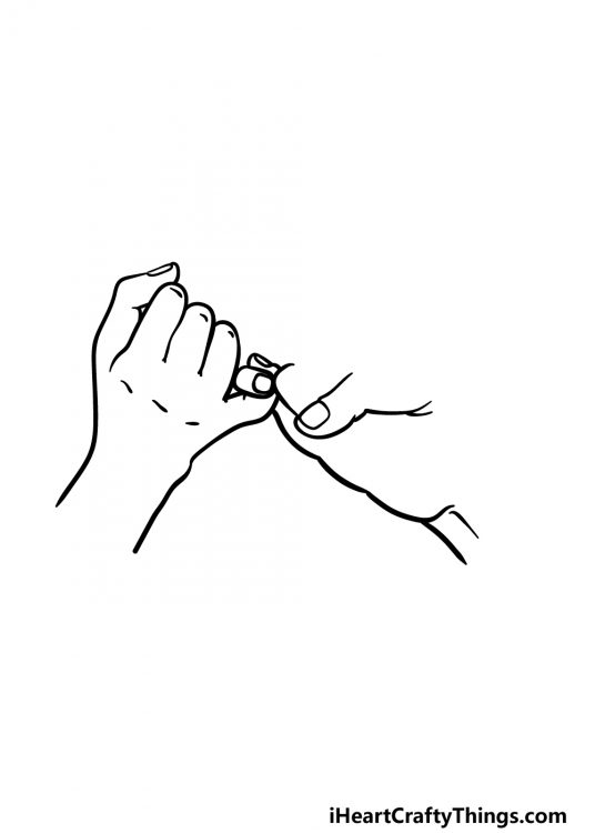 Pinky Promise Drawing - How To Draw A Pinky Promise Step By Step