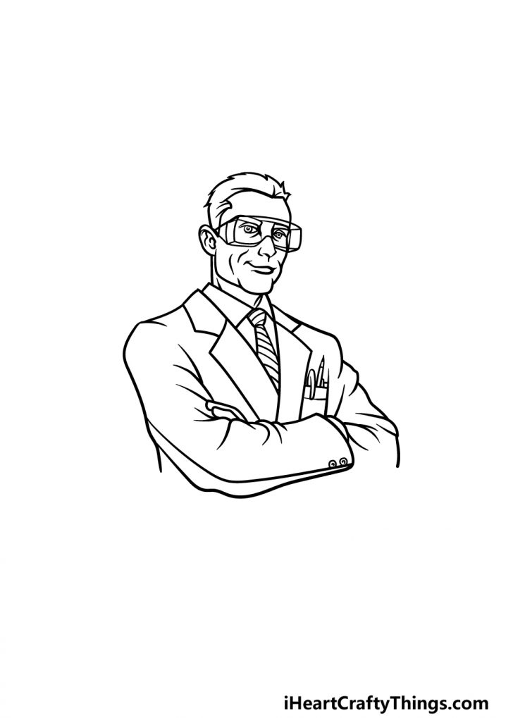 Scientist Drawing - How To Draw A Scientist Step By Step
