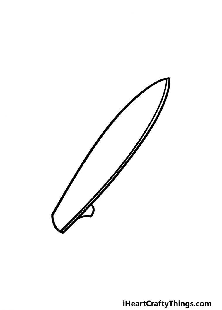 Surfboard Drawing - How To Draw A Surfboard Step By Step