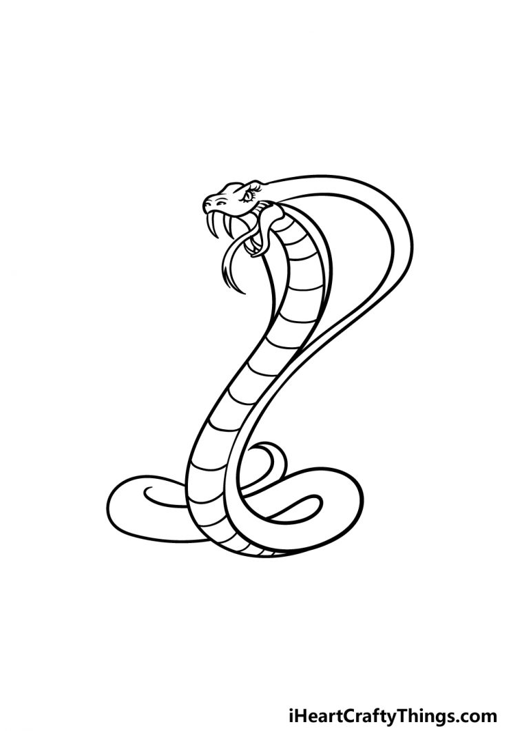Cobra Drawing - How To Draw A Cobra Step By Step