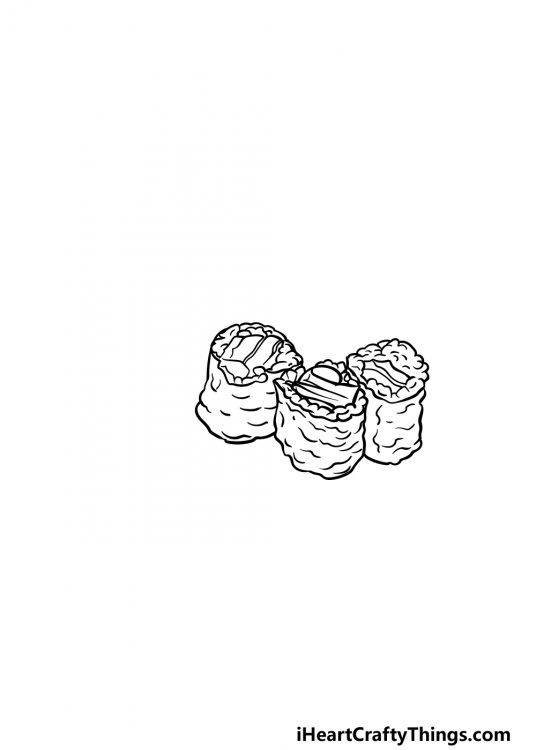 Sushi Drawing - How To Draw Sushi Step By Step