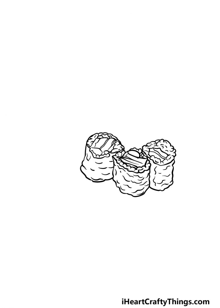 Sushi Drawing - How To Draw Sushi Step By Step
