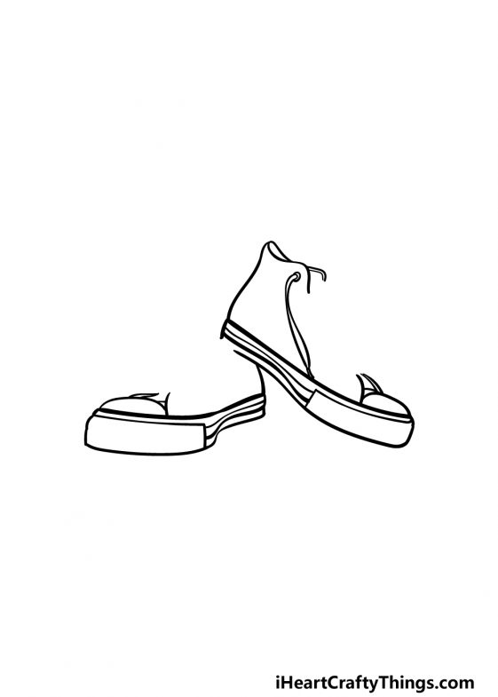 Converse Drawing - How To Draw Converse Step By Step