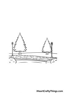 Park Drawing - How To Draw A Park Step By Step