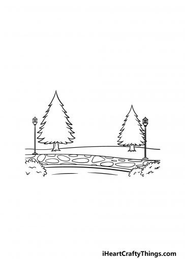 Park Drawing - How To Draw A Park Step By Step