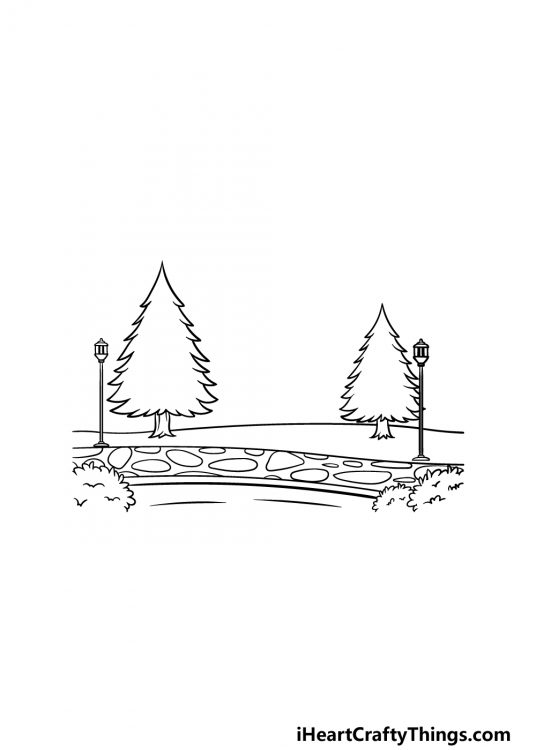 Park Drawing - How To Draw A Park Step By Step