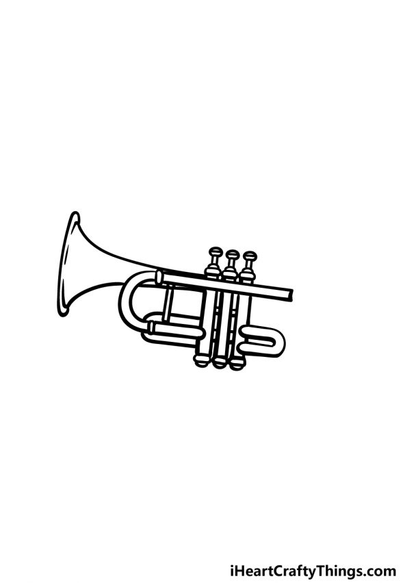 Trumpet Drawing - How To Draw A Trumpet Step By Step