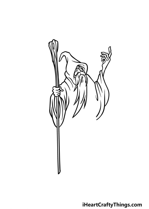 Wizard Drawing - How To Draw A Wizard Step By Step