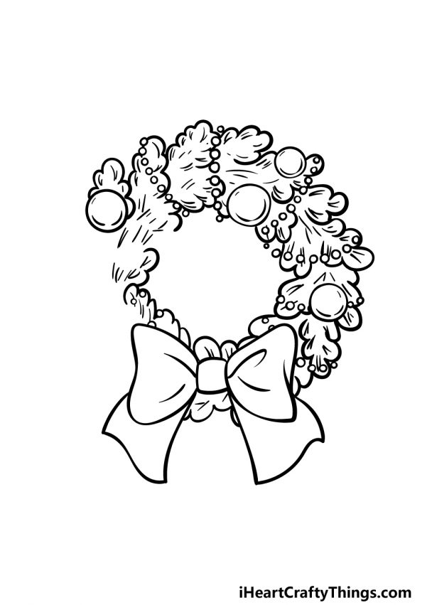 Wreath Drawing - How To Draw A Wreath Step By Step