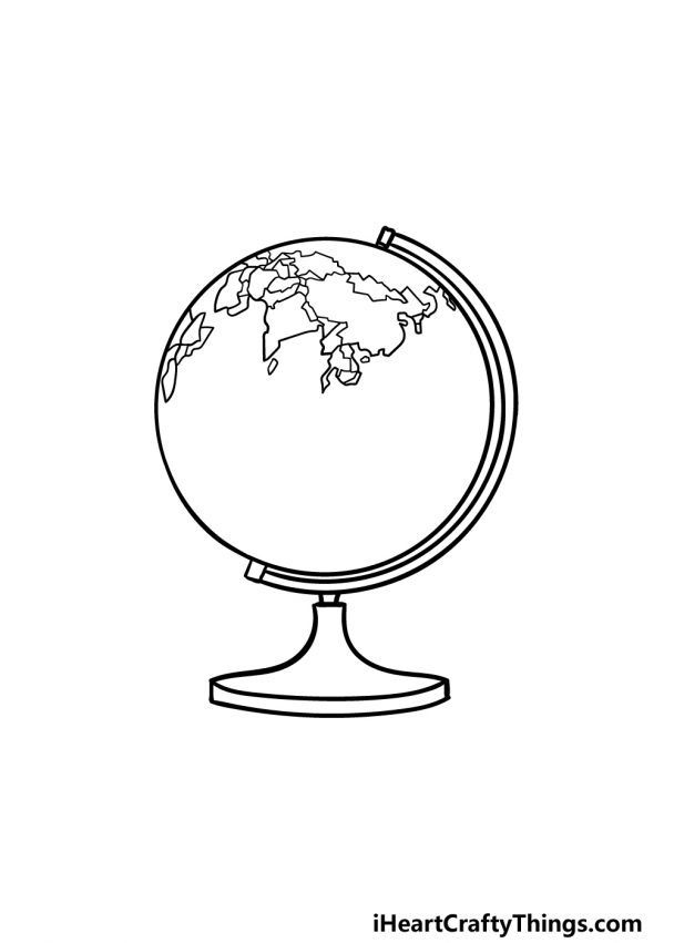 Globe Drawing - How To Draw A Globe Step By Step