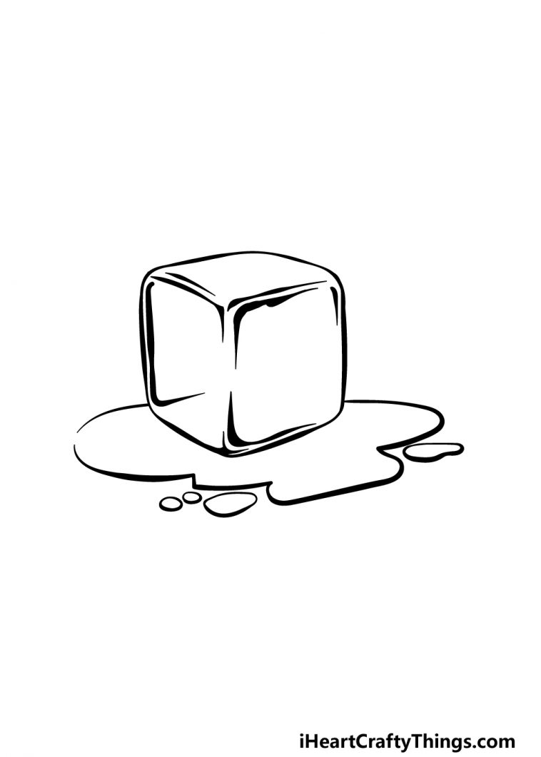 Ice Cube Drawing - How To Draw An Ice Cube Step By Step