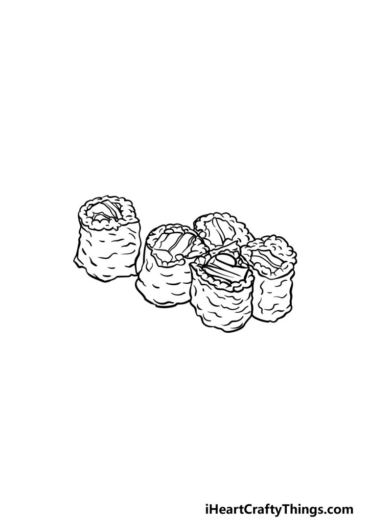 Sushi Drawing - How To Draw Sushi Step By Step