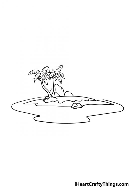 Island Drawing - How To Draw An Island Step By Step