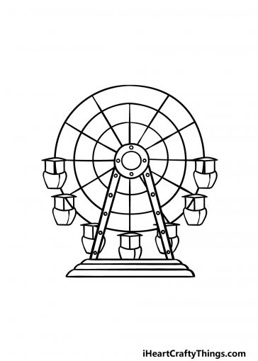 Ferris Wheel Drawing - How To Draw A Ferris Wheel Step By Step