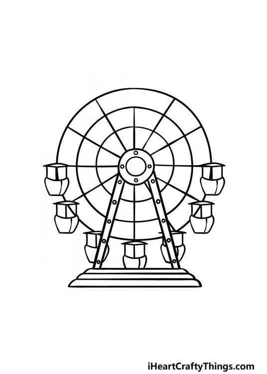 Ferris Wheel Drawing - How To Draw A Ferris Wheel Step By Step