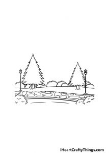 Park Drawing - How To Draw A Park Step By Step