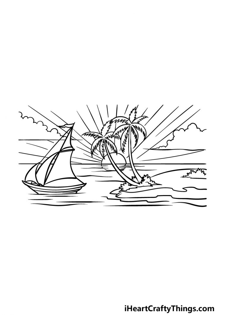 Sunrise Drawing - How To Draw A Sunrise Step By Step