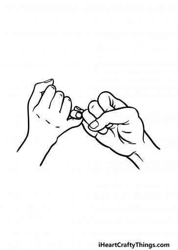 Pinky Promise Drawing - How To Draw A Pinky Promise Step By Step