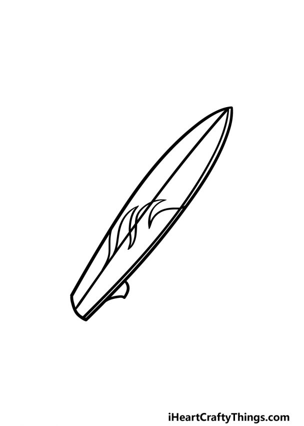 Surfboard Drawing - How To Draw A Surfboard Step By Step