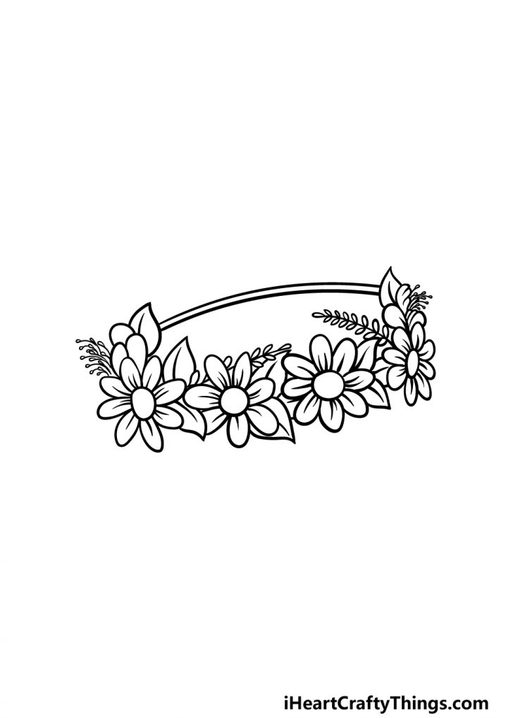 Flower Crown Drawing - How To Draw A Flower Crown Step By Step