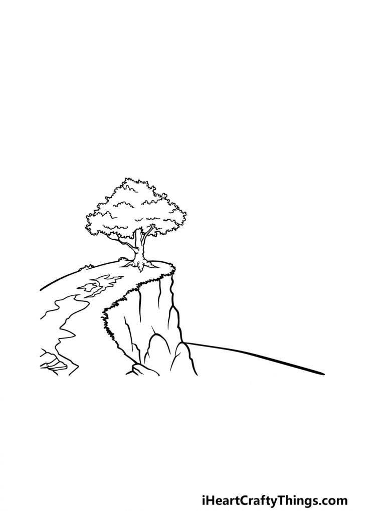 Cliff Drawing - How To Draw A Cliff Step By Step