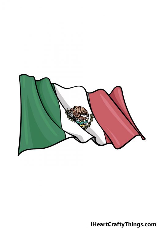 Mexican Flag Drawing - How To Draw The Mexican Flag Step By Step