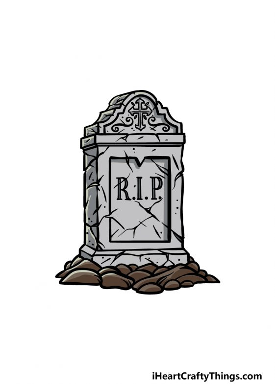 Tombstone Drawing - How To Draw A Tombstone Step By Step