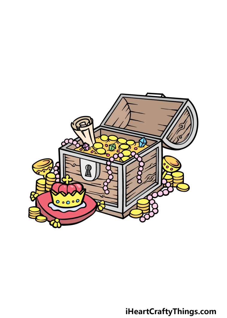 Treasure Chest Drawing - How To Draw A Treasure Chest Step By Step